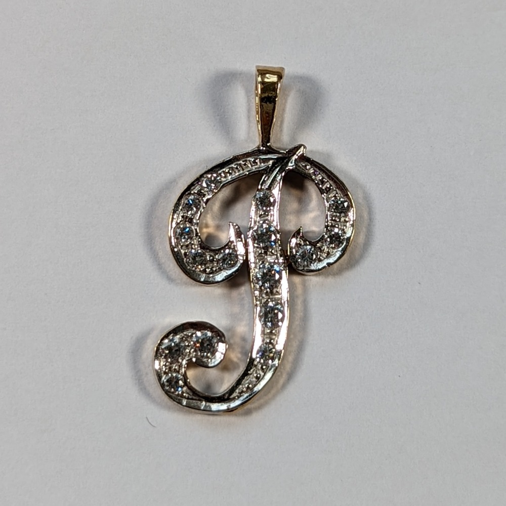 Pre-owned 9ct Gold *CZ* Letter P Pendant - Own4Less